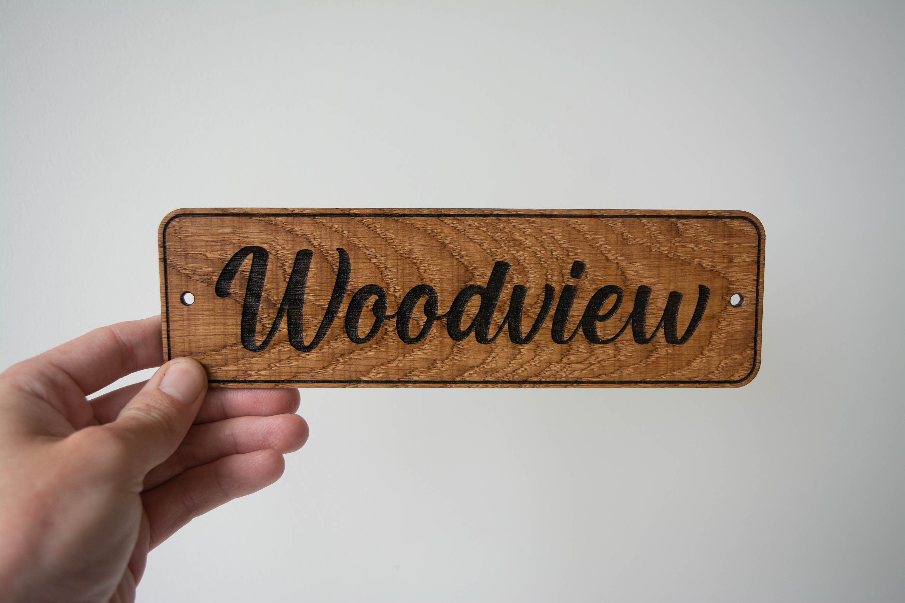 Cursive House Name Sign Oak Wooden Plaque for Home or Business - Etsy