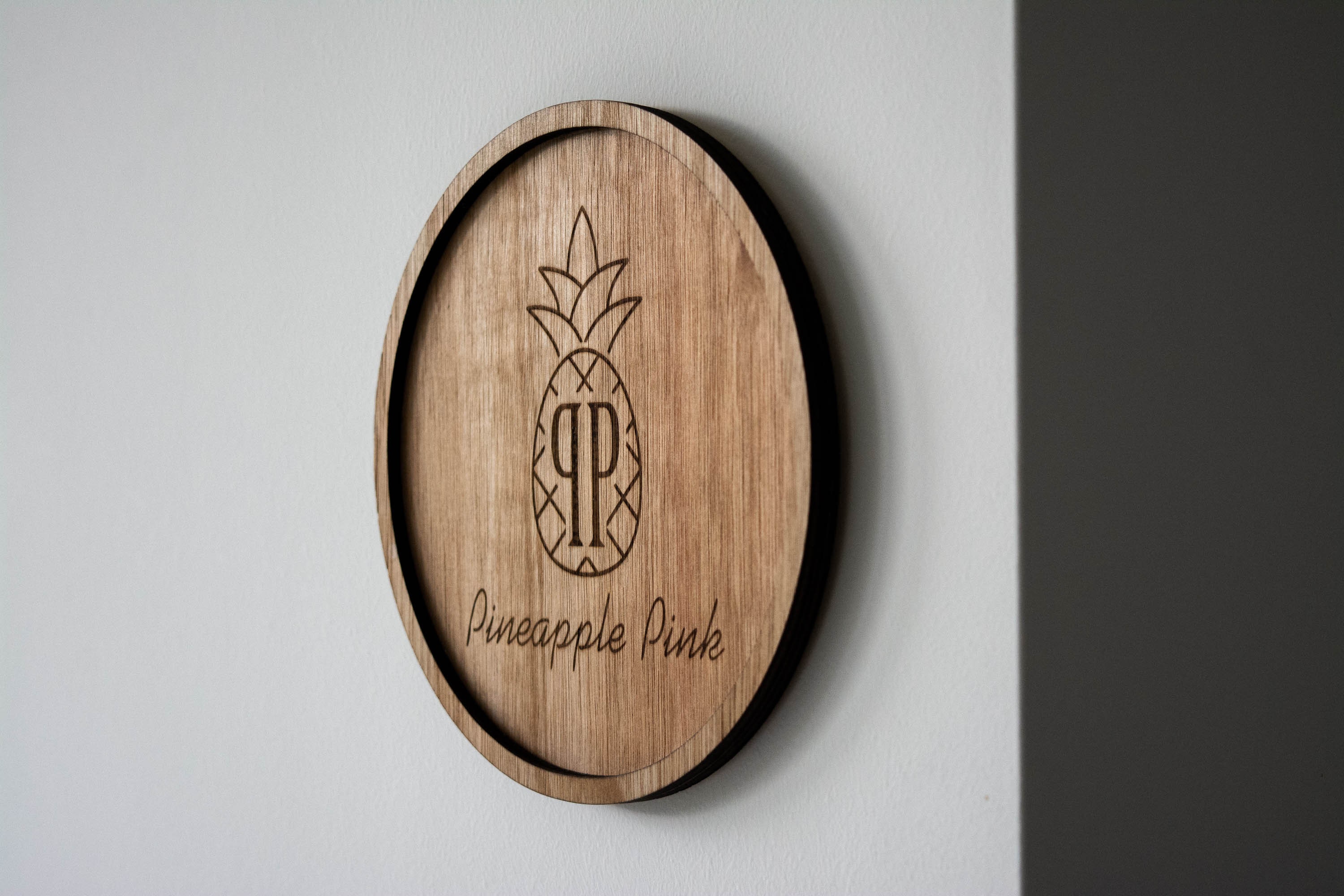 Custom Logo Sign Round Wood Shop Sign Personalized for Business ...