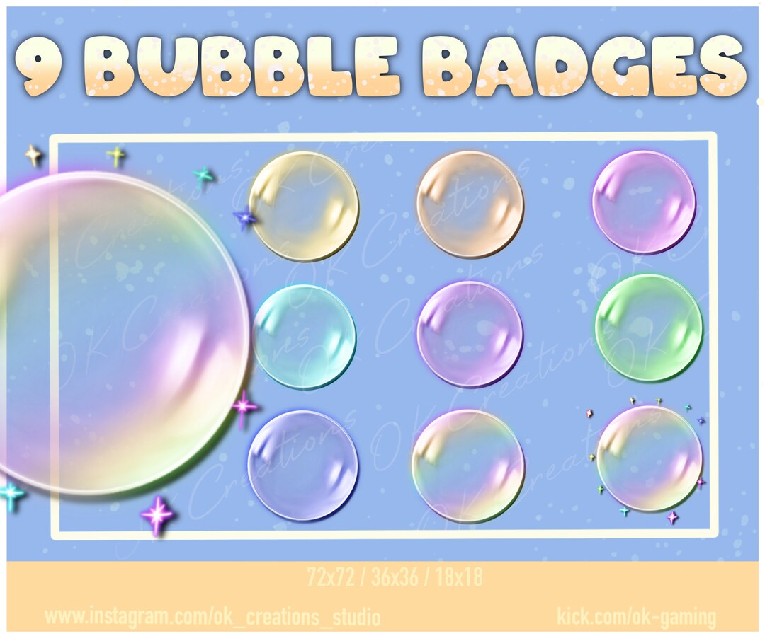 Bubble Badges for Twitch/youtube/discord | Bit Badges | Twitch Sub ...