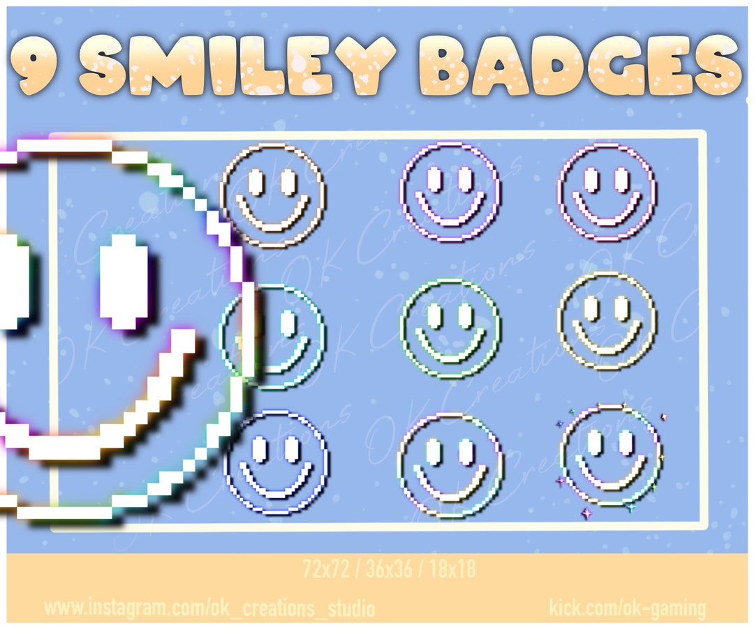 Smiley Badges for Twitch/youtube/discord | Bit Badges | Twitch Sub ...