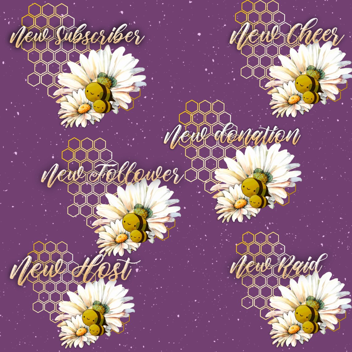 Bumblebee Animated Stream Package/bee/ Flower / Pretty/ Daisy/ Cute ...