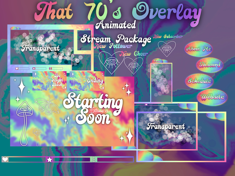 That 70's Animated Stream Package /groovy/ Rainbow / Trippy / Colorful ...