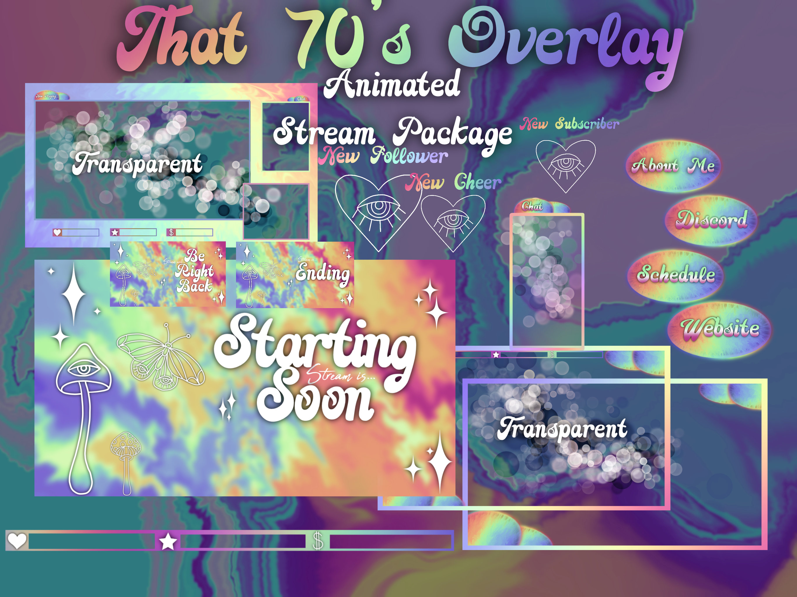 That 70's Animated Stream Package /groovy/ Rainbow / Trippy / Colorful ...