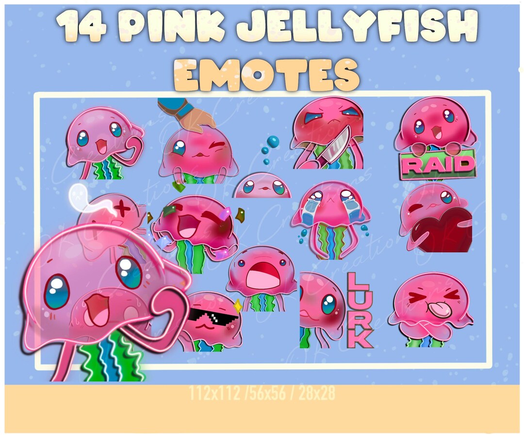 Pink Jellyfish Emotes, Twitch Pink Jellyfish Emotes, Pink Jellyfish ...