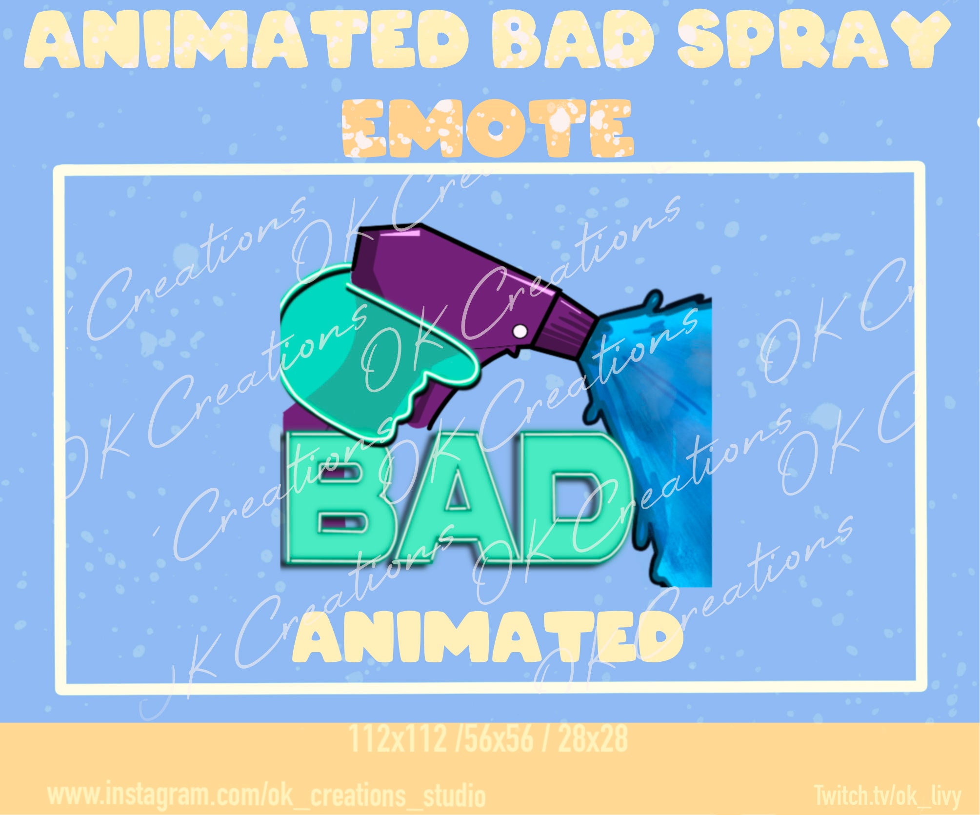 Animated & Static Bad Spray Bottle, Twitch Emotes, Emotes Youtube ...