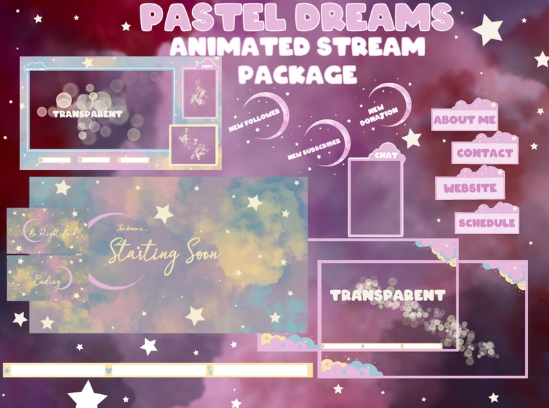 Pastel Dreams Animated Stream Package /galaxy/ Sky / Magic / Moon ...