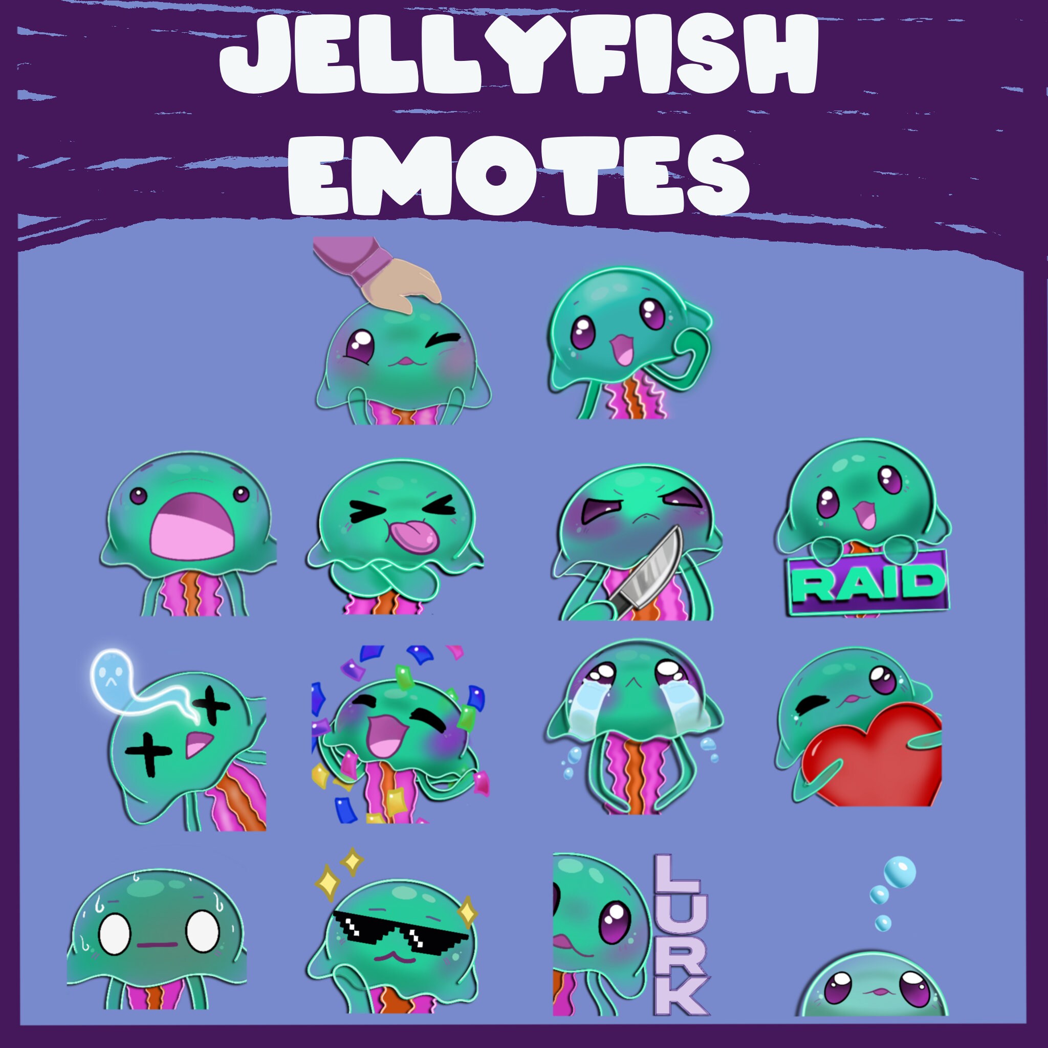Jellyfish Emotes Twitch Jellyfish Emotes Jellyfish Emotes - Etsy