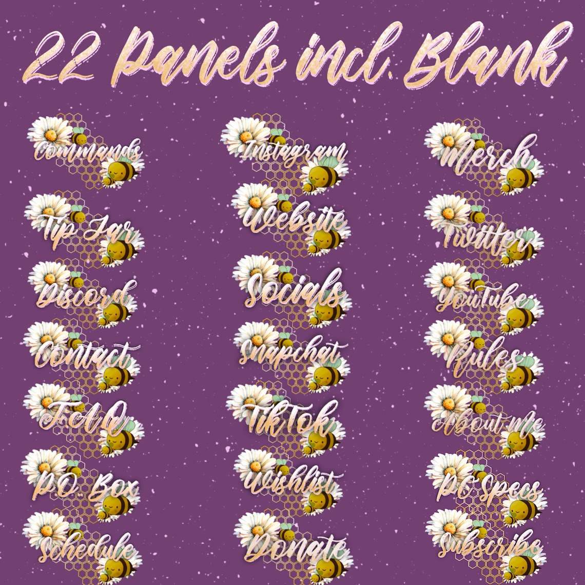 Bumblebee Animated Stream Package/bee/ Flower / Pretty/ Daisy/ Cute ...