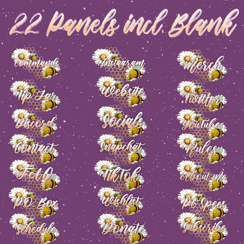 Bumblebee Animated Stream Package/bee/ Flower / Pretty/ Daisy/ Cute ...