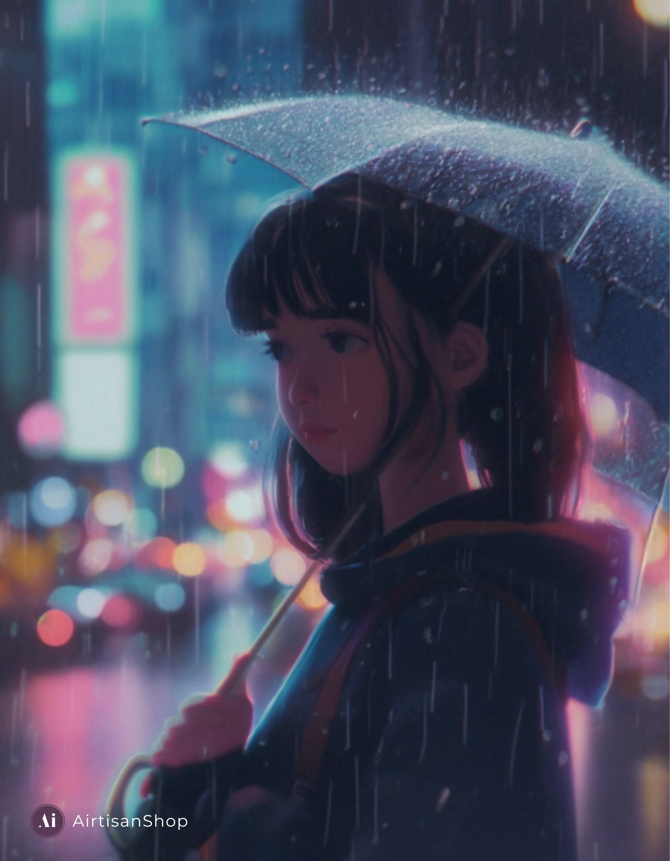 Midjourney Prompt Cute Anime Girls Illustration Manga Etsy