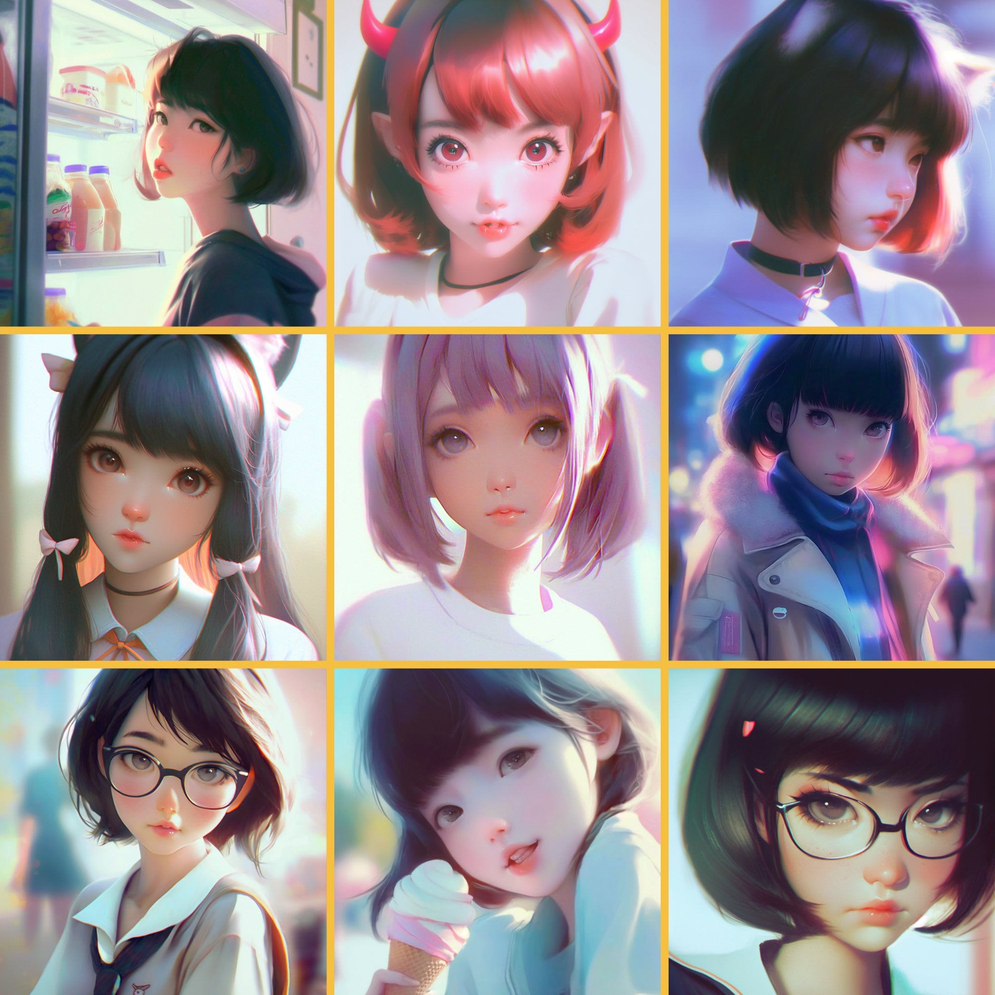 Midjourney Prompt, Cute Anime Girls, Illustration, Manga Girls ...