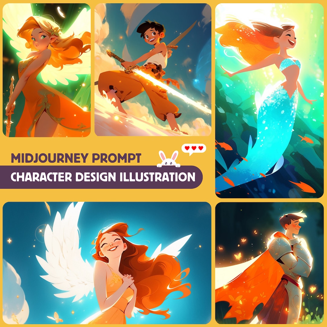 Midjourney Prompt Character Design Illustration Personalized - Etsy
