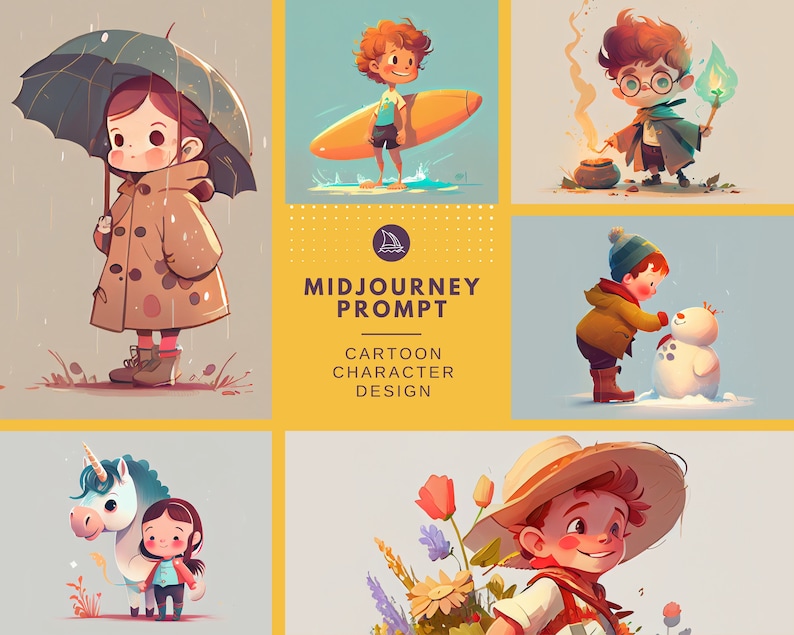 Midjourney Prompt Cartoon Character Design Personalized Art - Etsy