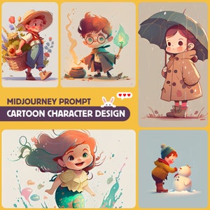 Midjourney Prompt, Cartoon Character Design, Personalized Art ...