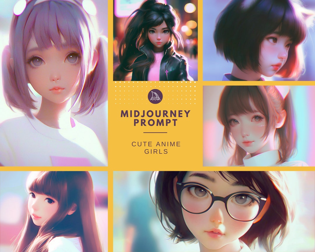 Midjourney Prompt Cute Anime Girls Illustration Manga Etsy