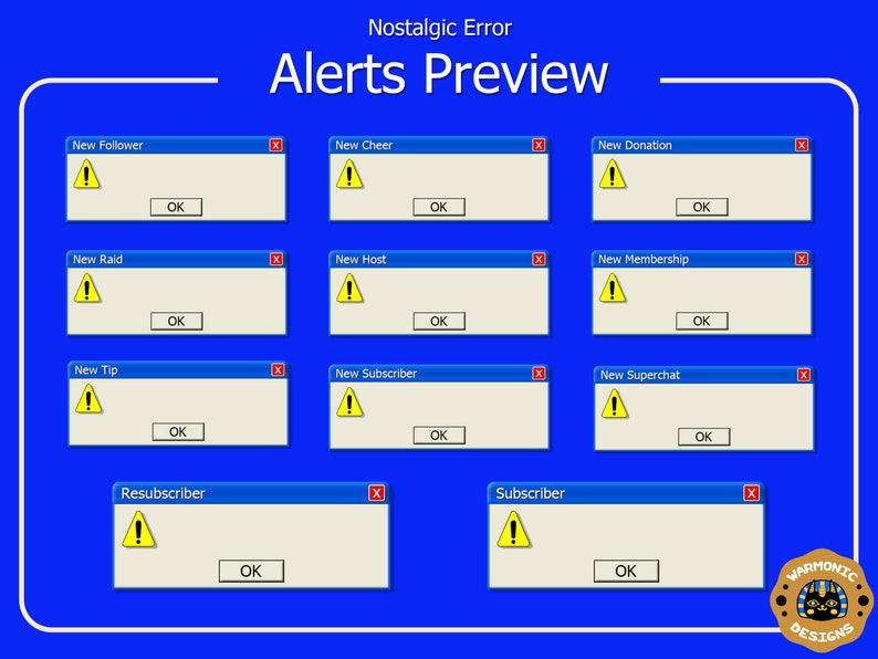 Nostalgic Error Animated Stream Alerts | Twitch, Youtube, Operating ...