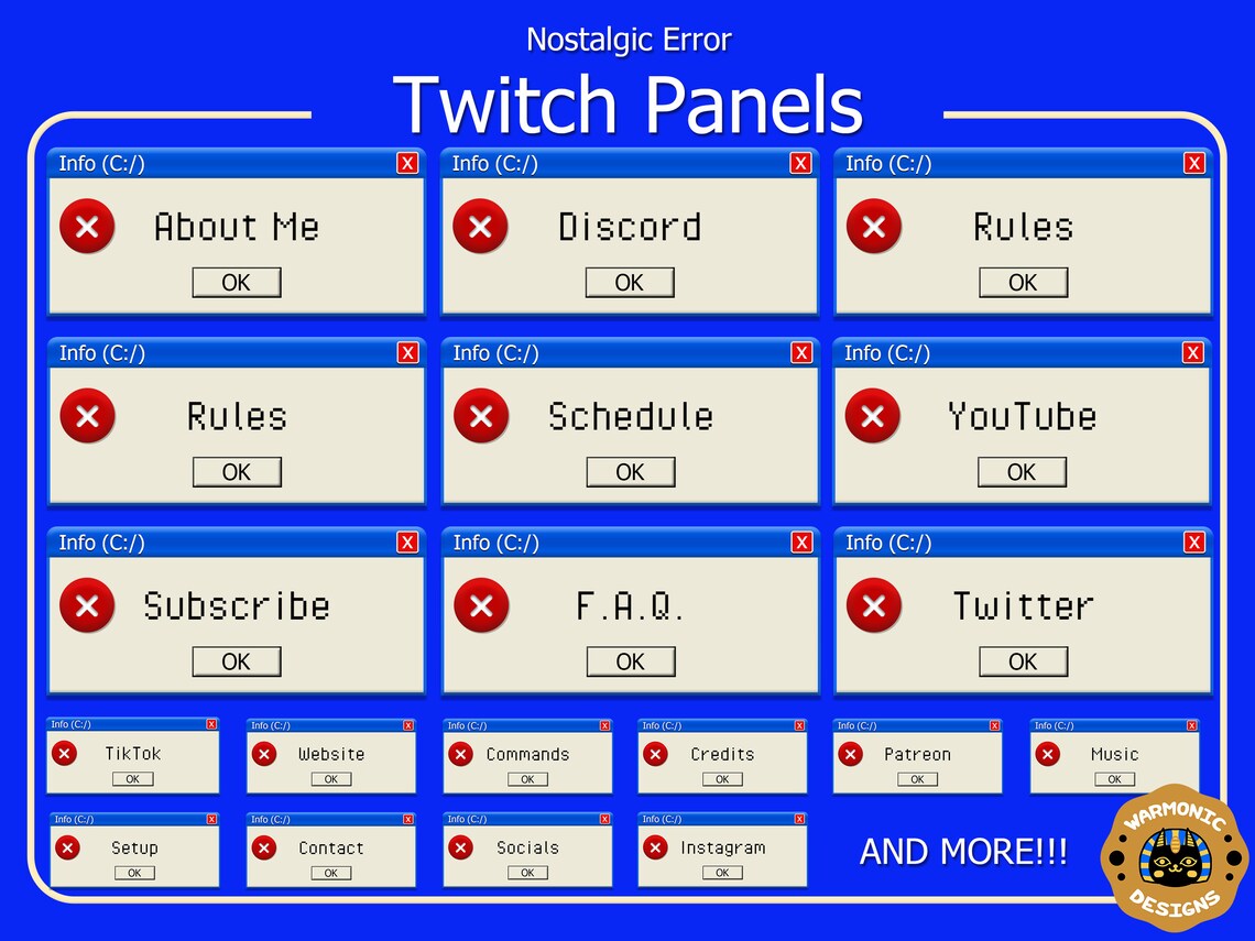 Nostalgic Error Twitch Panels | Twitch, Operating System, Aesthetic, Warning, 2000s, Retro - Etsy UK