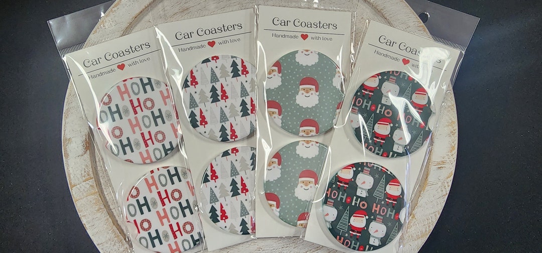 Christmas and Winter Ceramic or Neoprene Car Coasters - Etsy