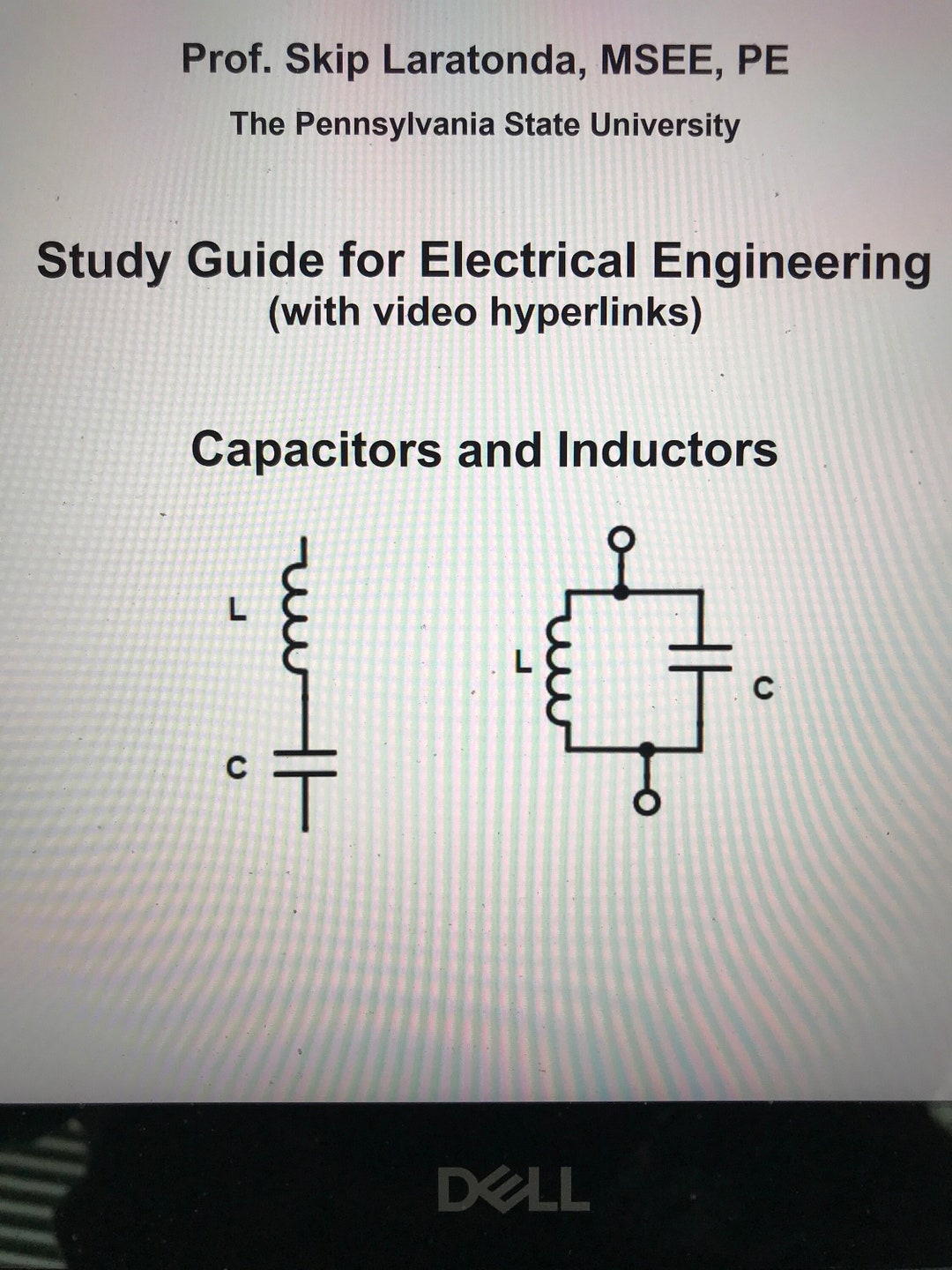 Study Guide/lecture Notes on Capacitors and Inductors With Video ...