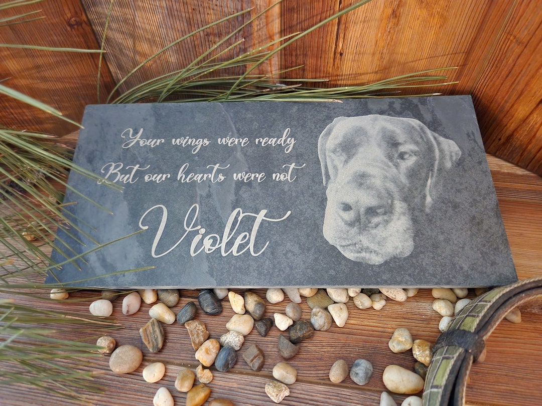 Custom Laser Engraved Pet Memorial Natural Slate Stone - Etsy
