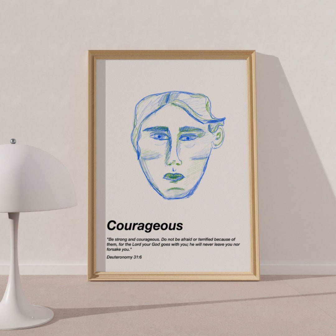 Christian Wall Poster, Courage, Instant Download, Inspiring Words ...