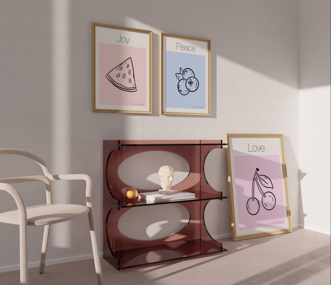 Set of 3 Printable Posters, Scripture Wall Art Decor, Love Joy and ...