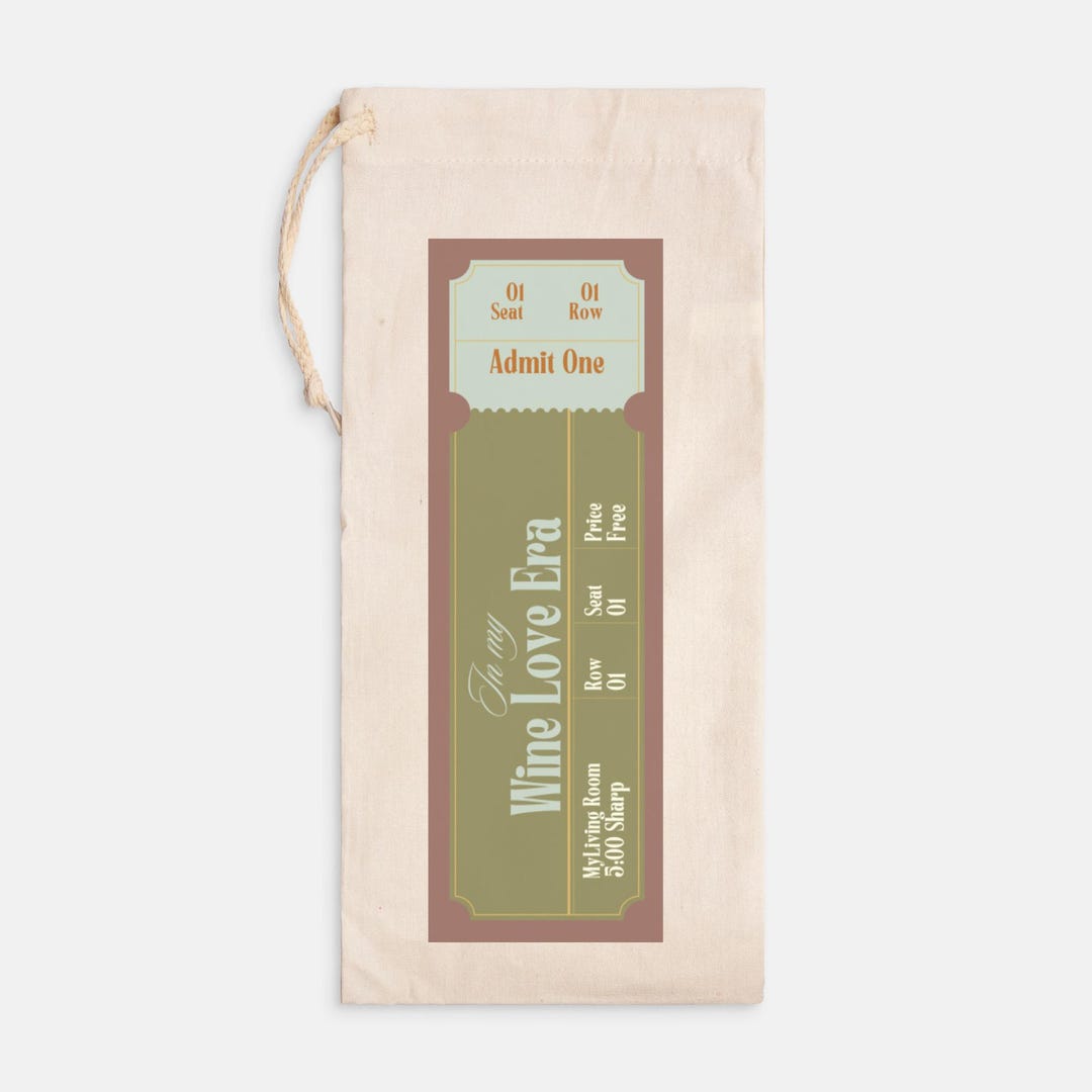Canvas Wine Tote Bag Hostess Gift Carrier Wine Lovers Club Vintage-like ...