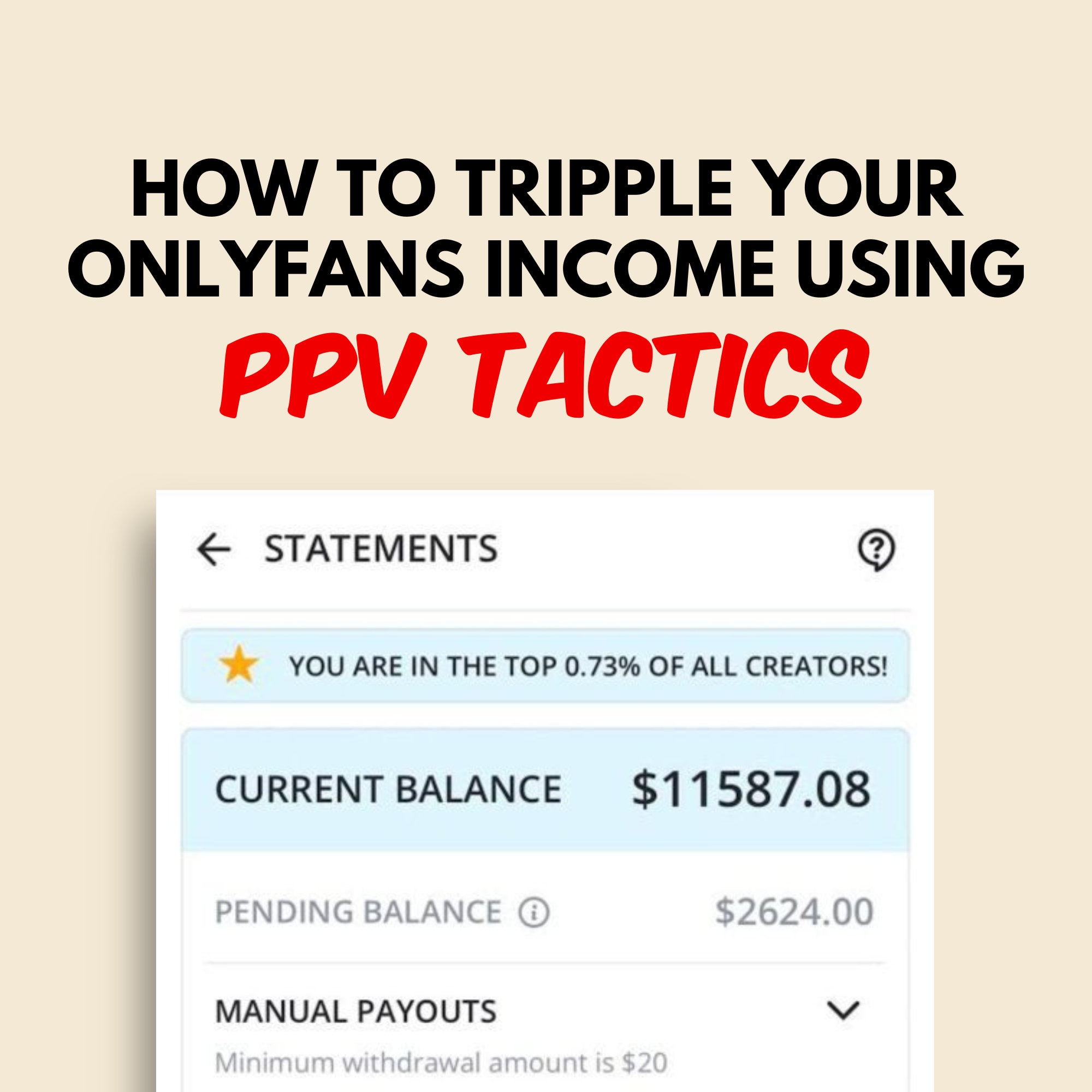 How to Triple Your Onlyfans Income With PPV Content | Onlyfans Ideas ...