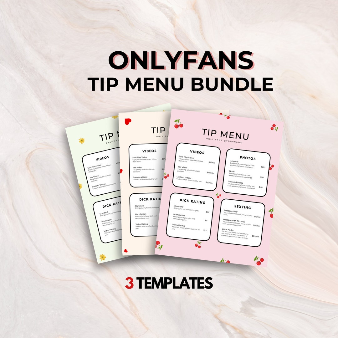 Onlyfans Tip Menu Template | Editable Canva Adult Content (digital ...