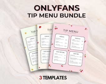 100% Editable Tip Menu Template for Onlyfans Fansly and All - Etsy