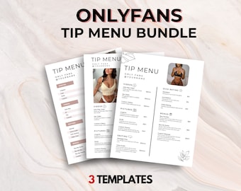 100% Editable Tip Menu Template for Onlyfans Fansly and All - Etsy