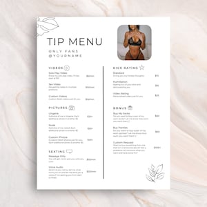 Onlyfans Tip Menu Editable Template Tip Menu Templates Fansly Template ...