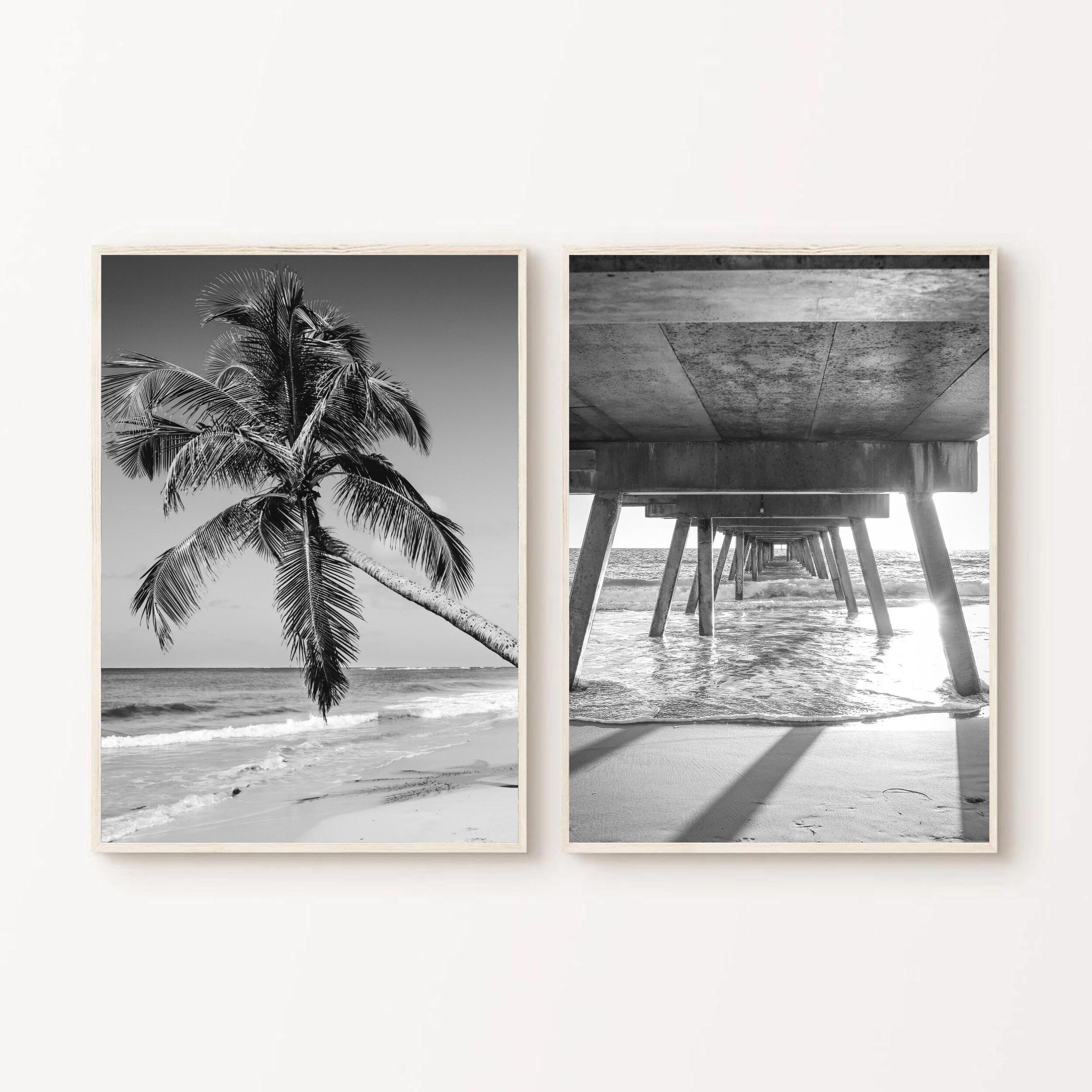 Palm Tree Print Black White Wall Art Palm Tree Wall Art Palm Tree