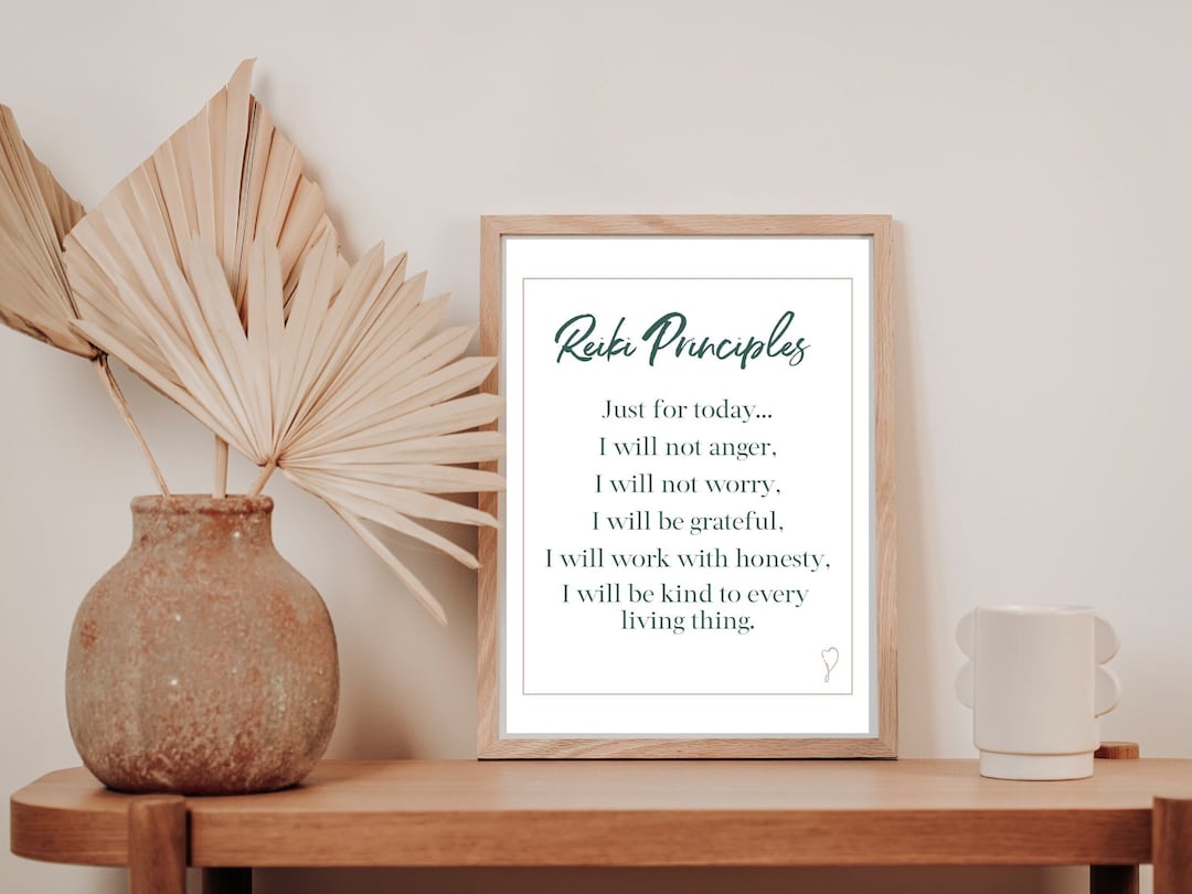 Reiki Principles Printable Decor Art - Etsy