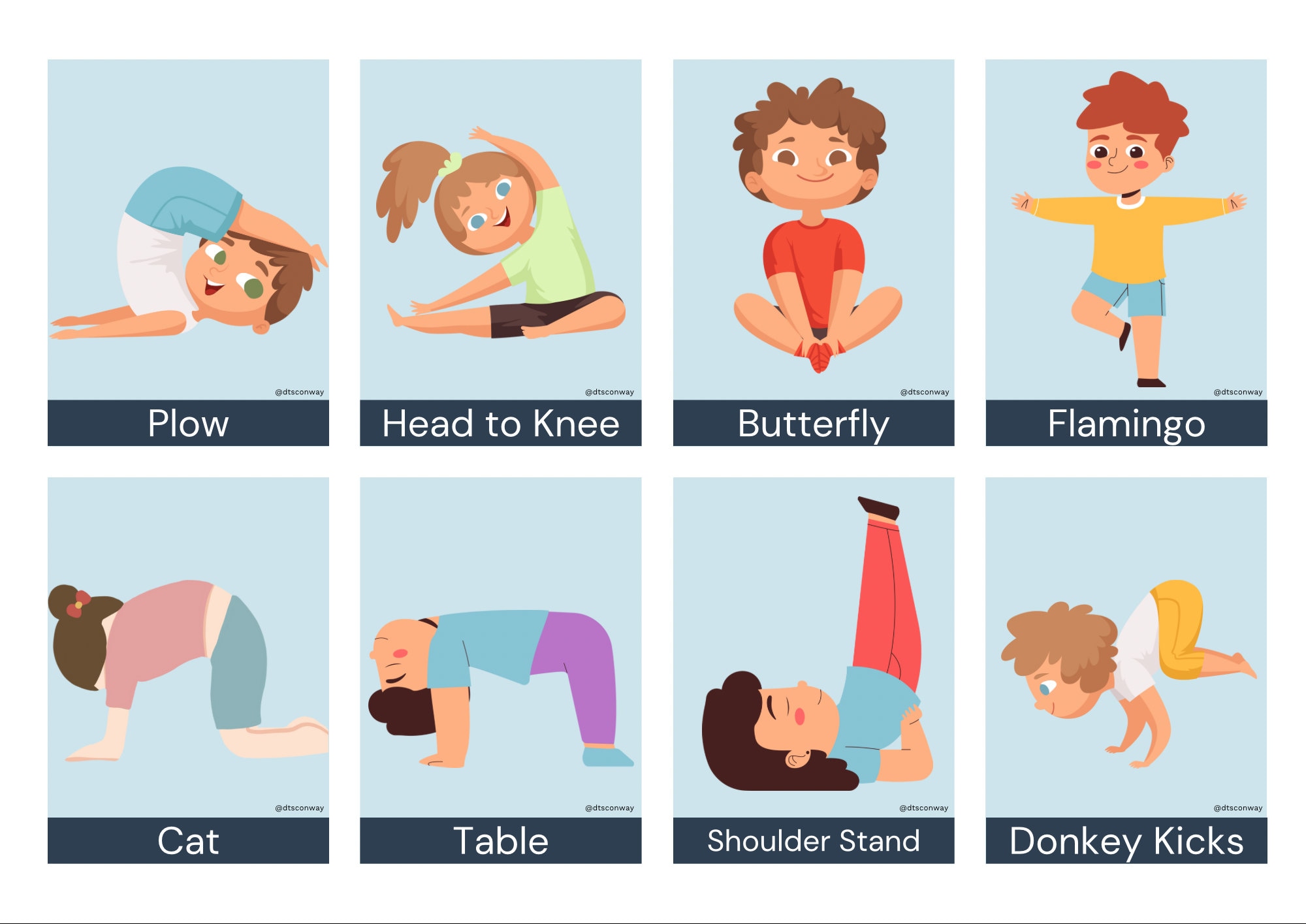 Kid Yoga Poses - Etsy