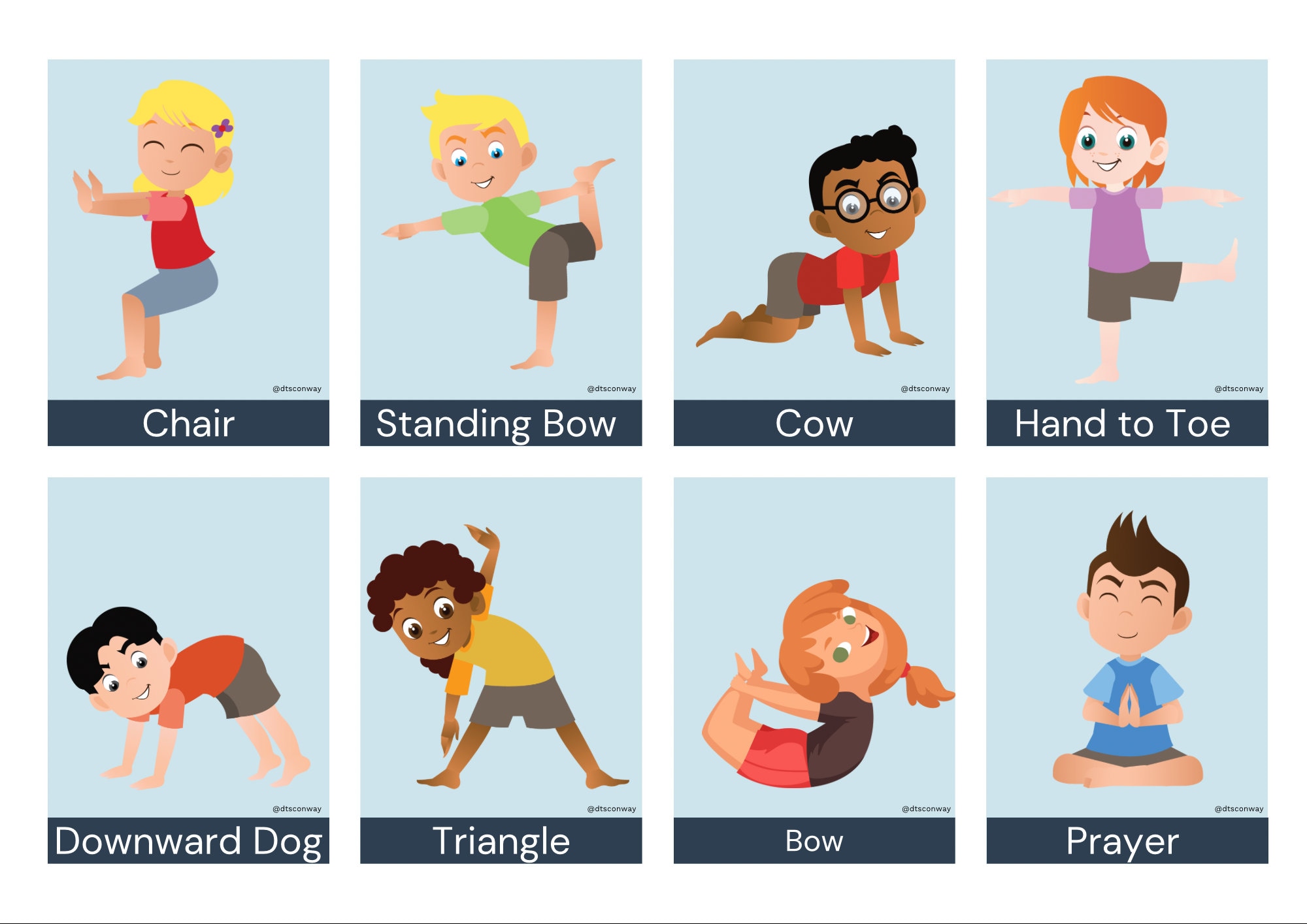 Kid Yoga Poses - Etsy