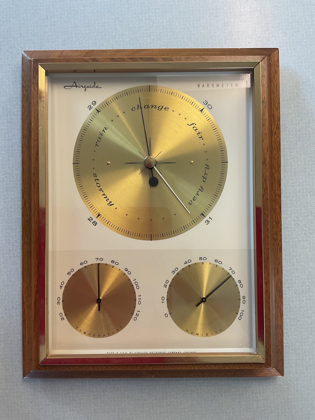 Vtg Airguide Barometer/framed Wall Barometer - Etsy