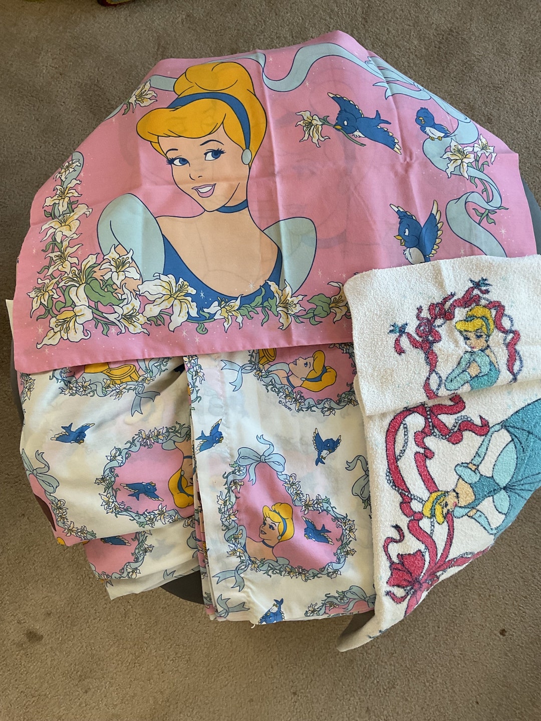 90s Cinderella Sheets and Towel Set - Etsy