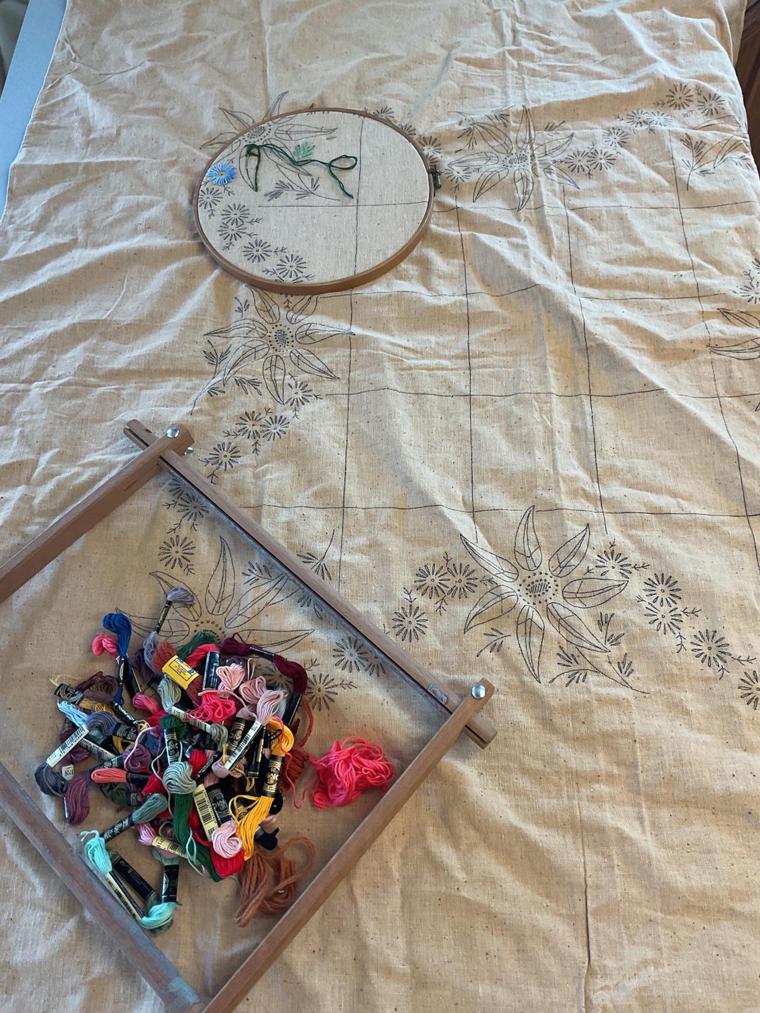 Embroidery Lot of Embroidery Fun / Table Cloth and Goods - Etsy