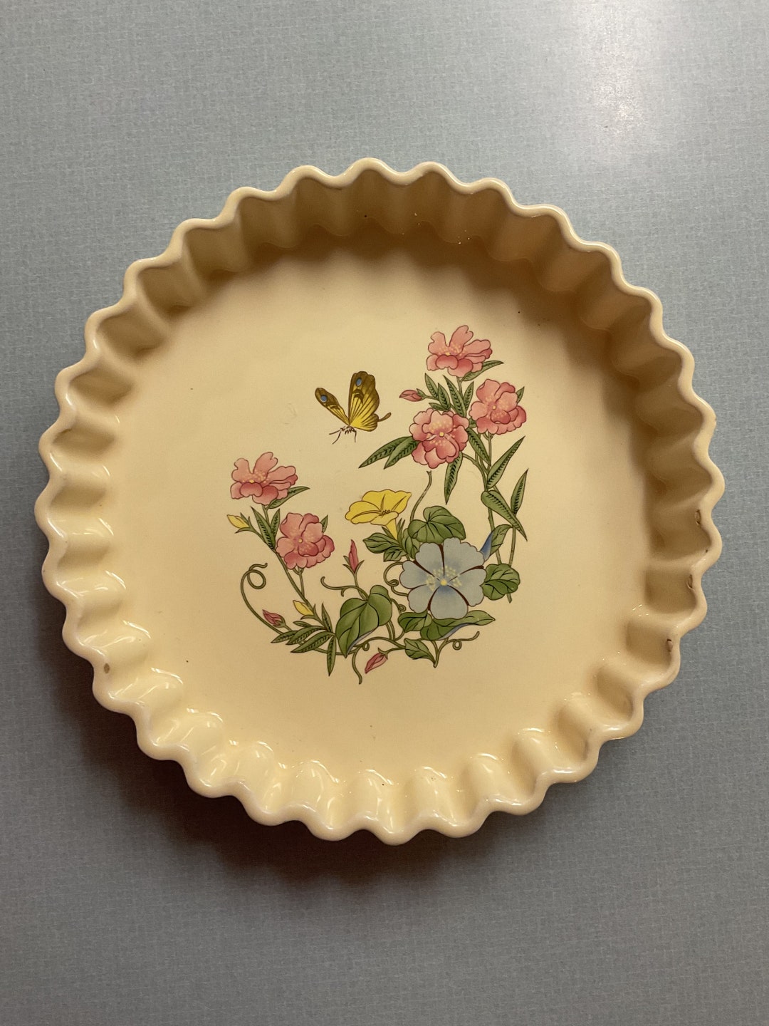 Vintage Treasure Craft Stoneware Quiche Pie Plate - Etsy