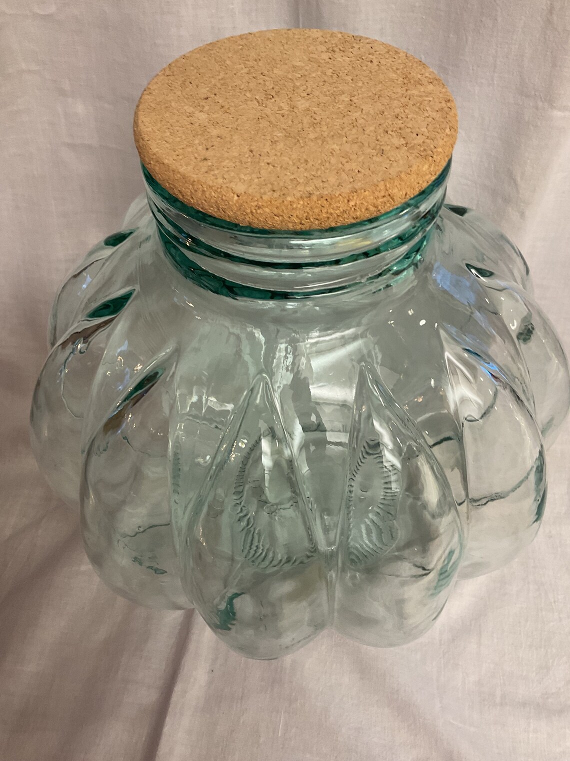 Vintage Large Glass Jar With Lid Green Made in Italy - Etsy