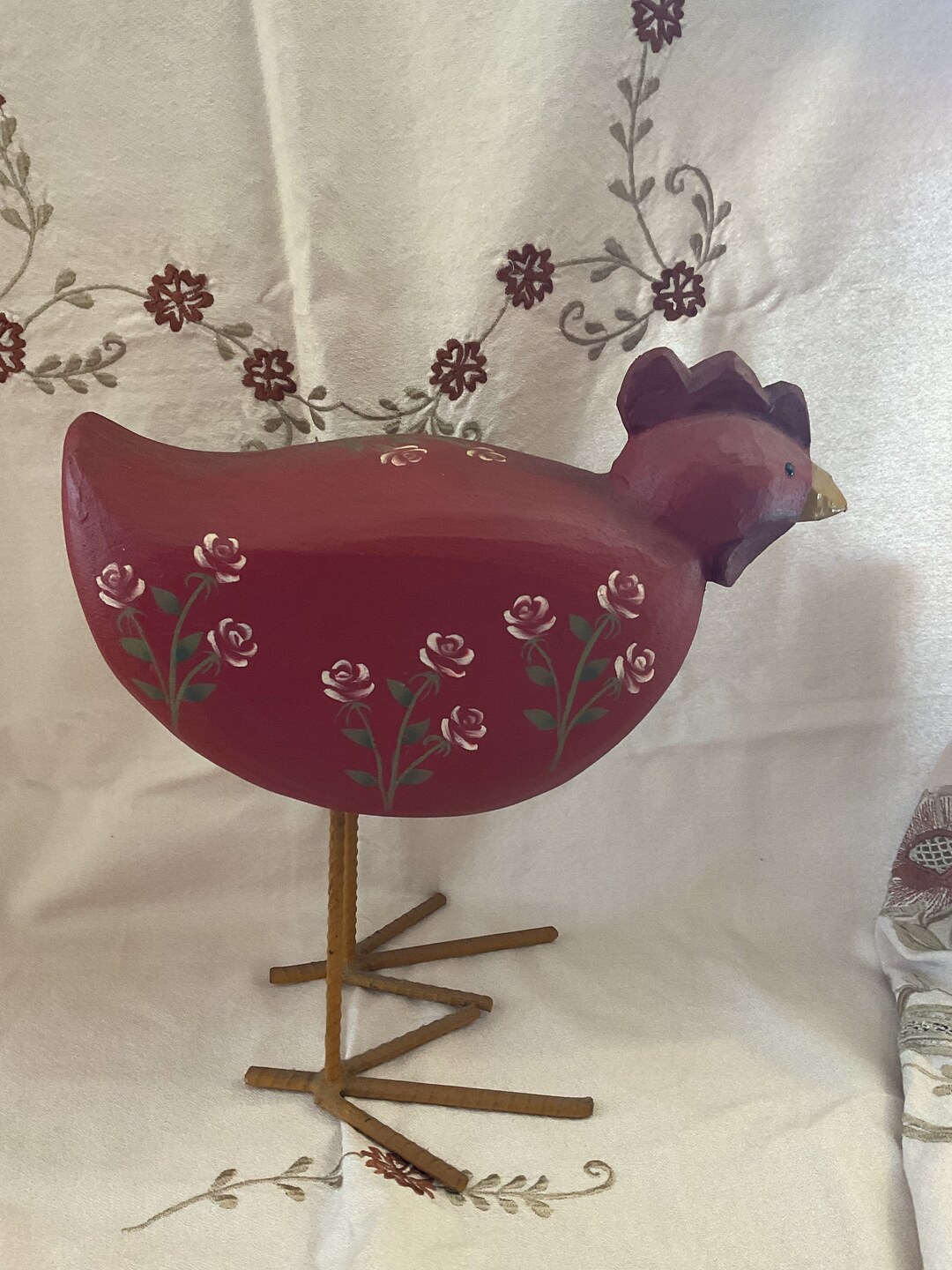 Hand Carved Wooden Chicken Primitive Folk Art Rustic Country - Etsy