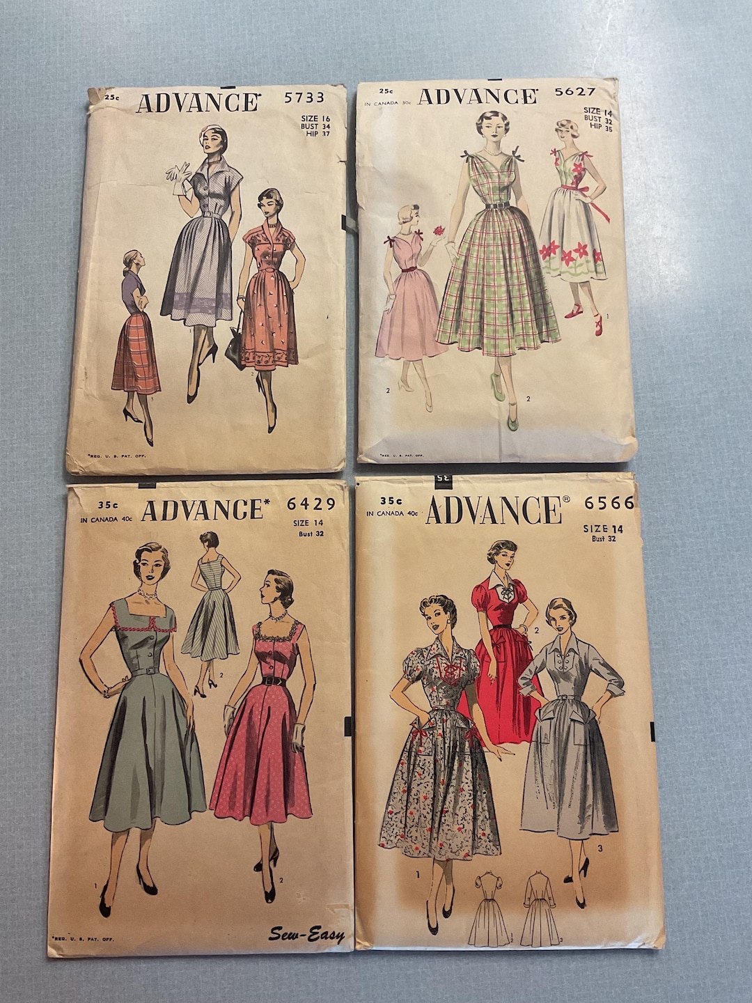 Lot of 4 Advance Sewing Patterns/ Sew Easy/ 40s/50s - Etsy