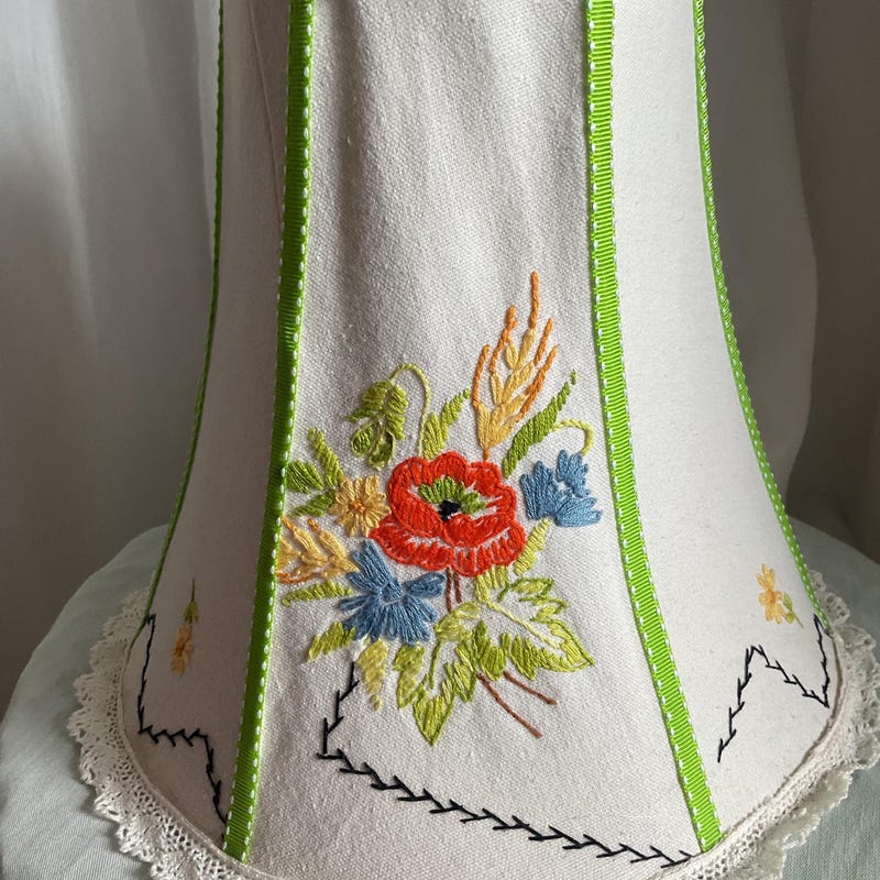 Embroidered Lamp Shade - Etsy
