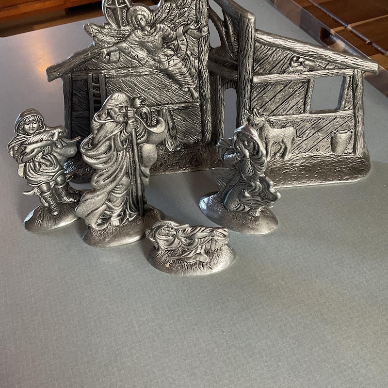 Pewter Nativity Set - Etsy