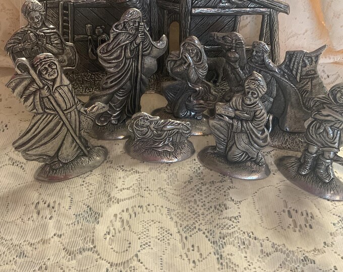 Vtg Carson Nativity Set 9 Pc , Pewter Gray , 4 to 7 Tall - Etsy
