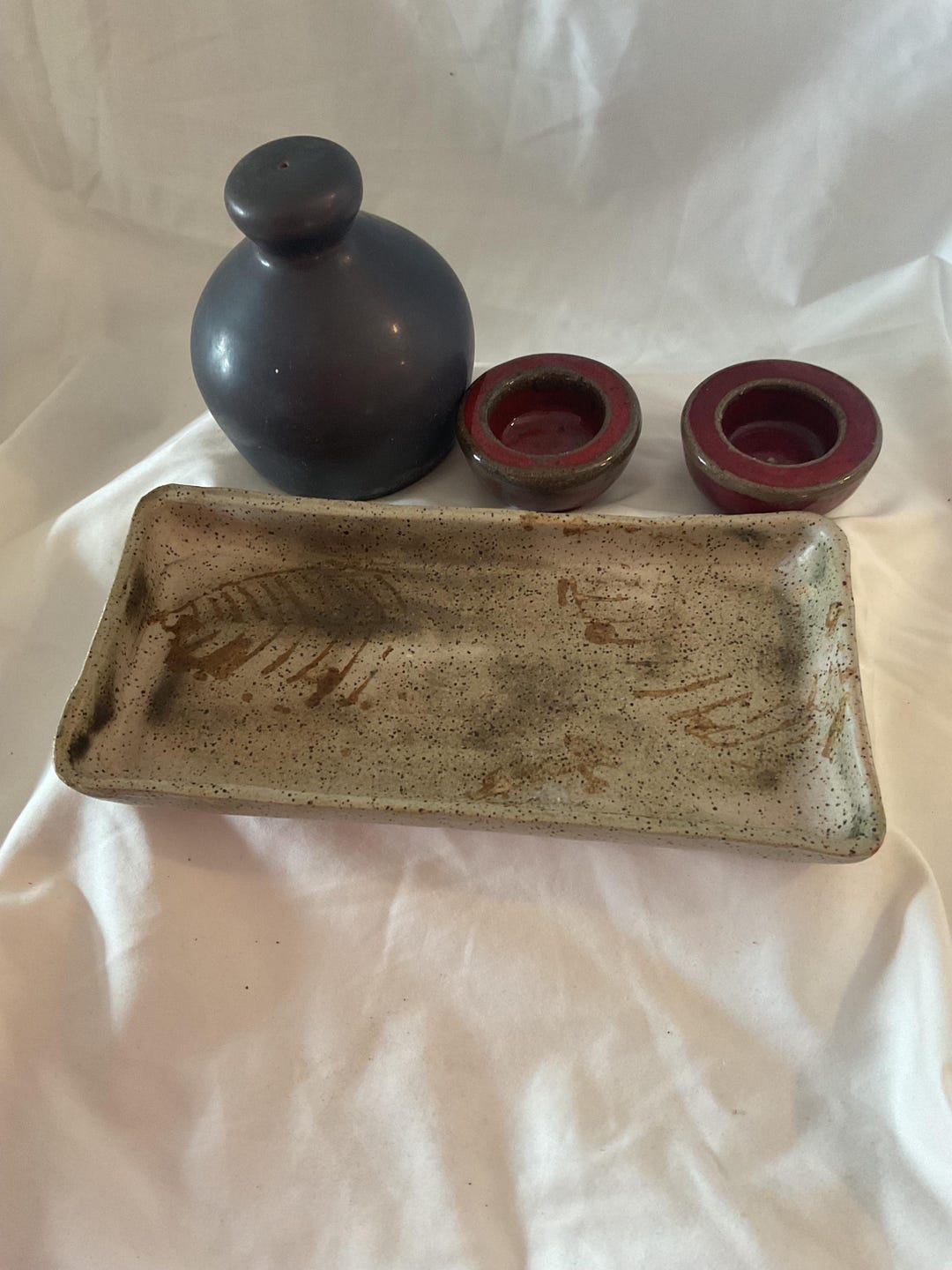 Pottery Art Leaf Pattern Tray With Few Extras - Etsy