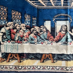 Vtg Italian Tapestry the Last Supper Wall Hanging 38”x22” Inch - Etsy