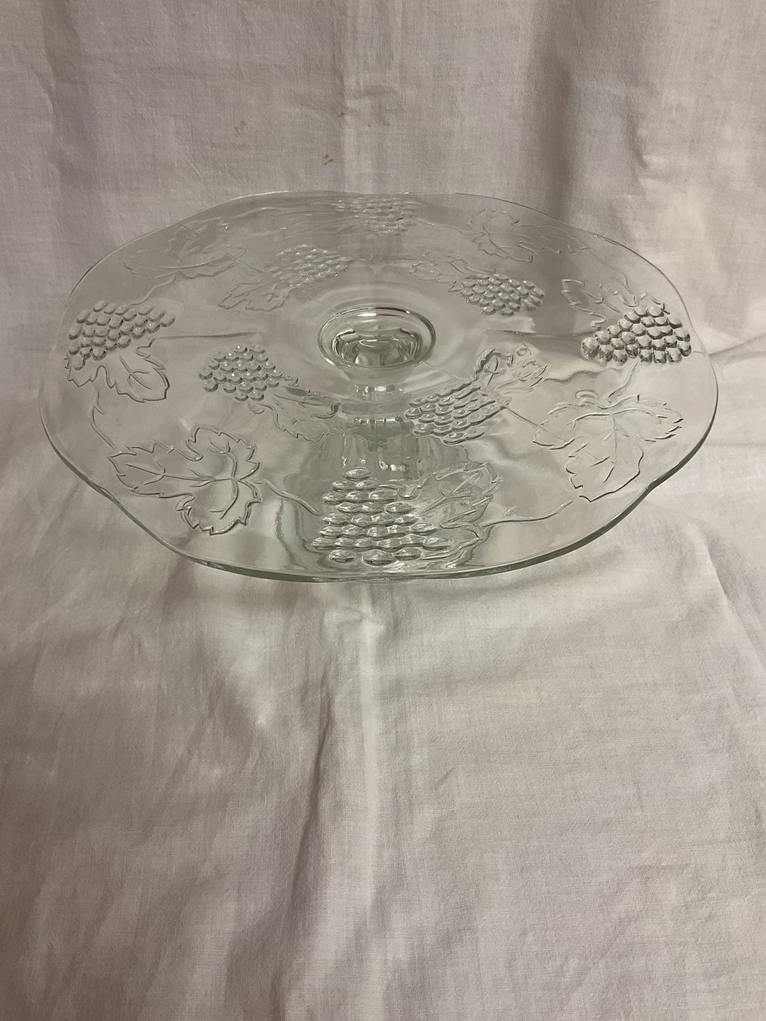 Vintage Depression Glass Cake Plate Pedestal - Etsy