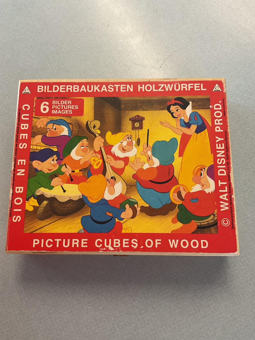 Vtg German Wooden Blocks Puzzle Featuring Disneys Snow White and the ...